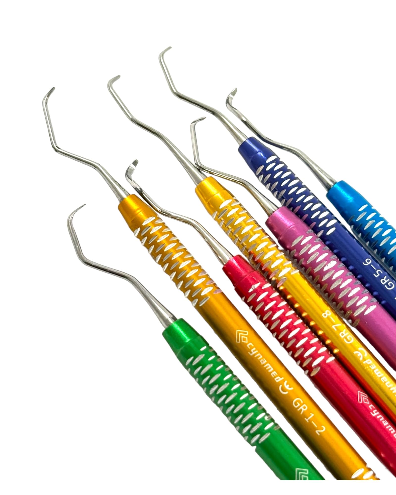 7PC HIGH Grade Gracey Curette Scaler Multicolor PERIODONTAL Dental Instruments (CYNAMED)