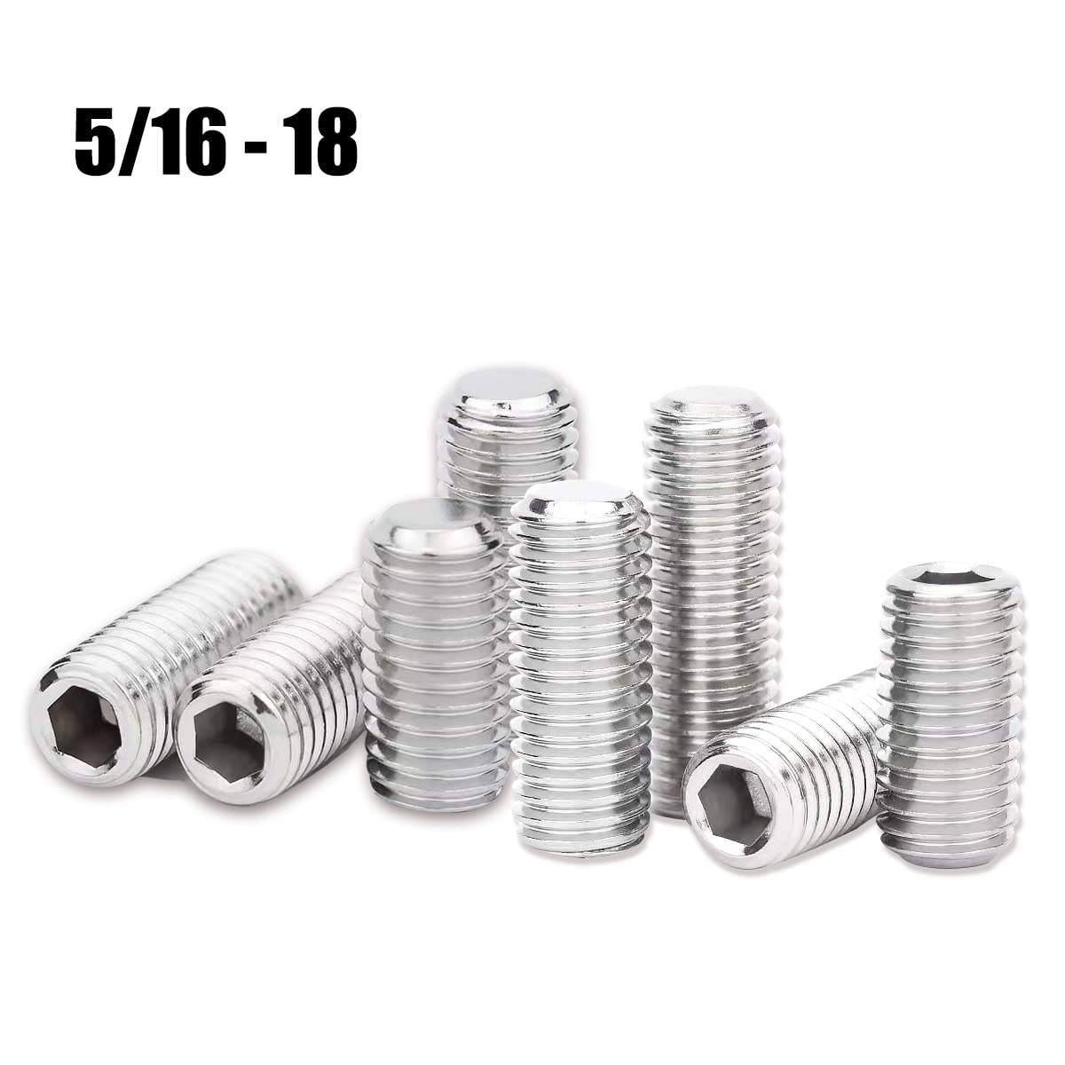 5/16-18 x 1-1/4", 5/16-18 x 1-1/4" Hex Screw, 5/16-18 x 1-1/4" Socket Set Screw, 5/16-18 x 1-1/4" Hex Socket, 5/16-18 x 1-1/4" Hex Socket Screw, 5/16-18 x 1-1/4" Screw, (15Pcs)