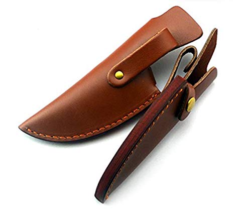Aibote Fixed Blade Knife Sheath Leather Scabbard Knives Holder With Belt Loop Sheaths Pocket Hunting Tactical Holster Bag(1pc in Package)