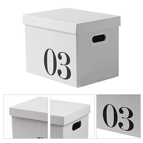 Airshi Cardboard Storage Box Portable Storage Box MultiPurpose Dust Proof Large Capacity Simple For Bedroom For Dorm (No.3 Box)