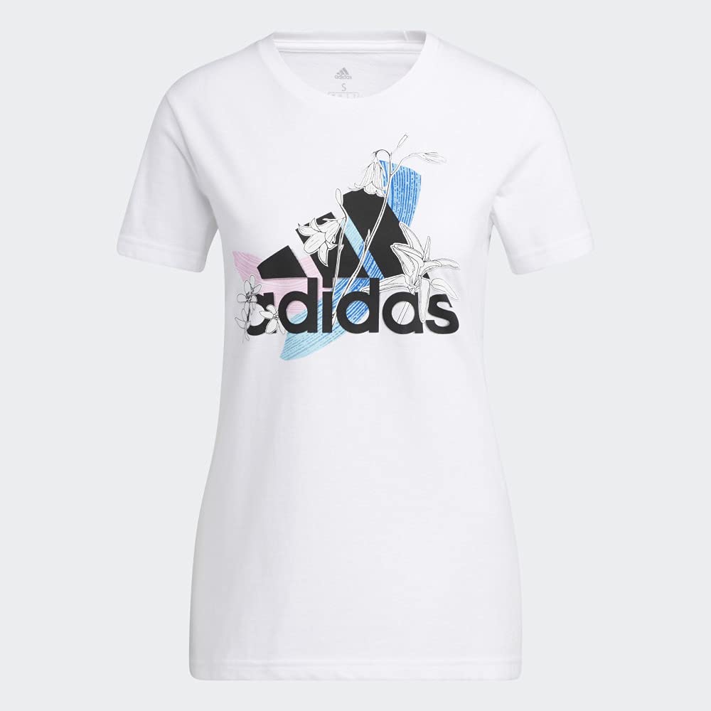 adidas womens Nini Graphics Tee White Large