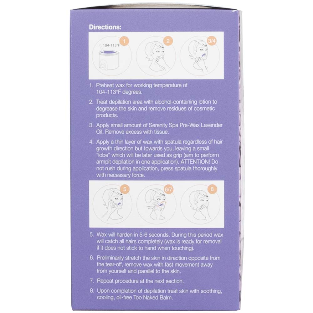 Too Naked Serenity Spa Lavender Strip-Free Wax Beads, Hair Removing Depilatory Wax size 28.8 Ounces