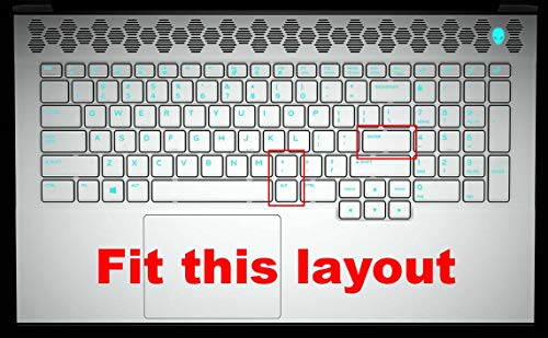 BingoBuy US Layout Silicone Keyboard Protector Skin Cover, Compatible with Alienware m17 R2 & R3 & R4, Area 51m R2, G7 17 7700 with BingoBuy Card Case(Clear)