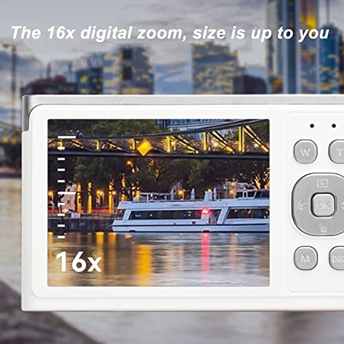 4K HD Digital Camera, 2.88 Inch Digital Camera with 16X Digital Zoom, Builtin Fill Light for Photography