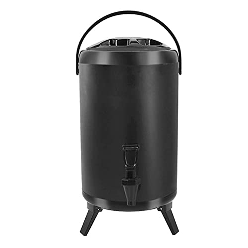 Stainless Steel Insulated Beverage Dispenser 12 Liter/3.17 Gallon with Spigot for Hot Tea & Coffee, Cold Milk, water, juice in parties, offices, Soup Family Party，weddings(Black)