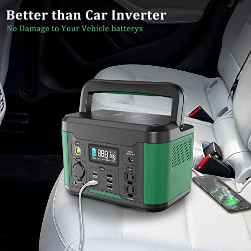 ππππ ππ¨π«ππππ₯π ππ¨π°ππ« πππππ’π¨π§, 515Wh Outdoor Solar Generator Backup Lithium Battery Power Bank with 120V/500W AC Outlet with Flashlight for Outdoors Camping Travel
