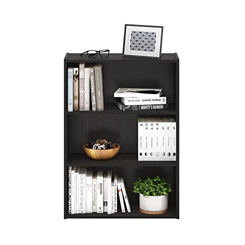 Furinno Pasir 3-Tier Open Shelf Bookcase, Espresso