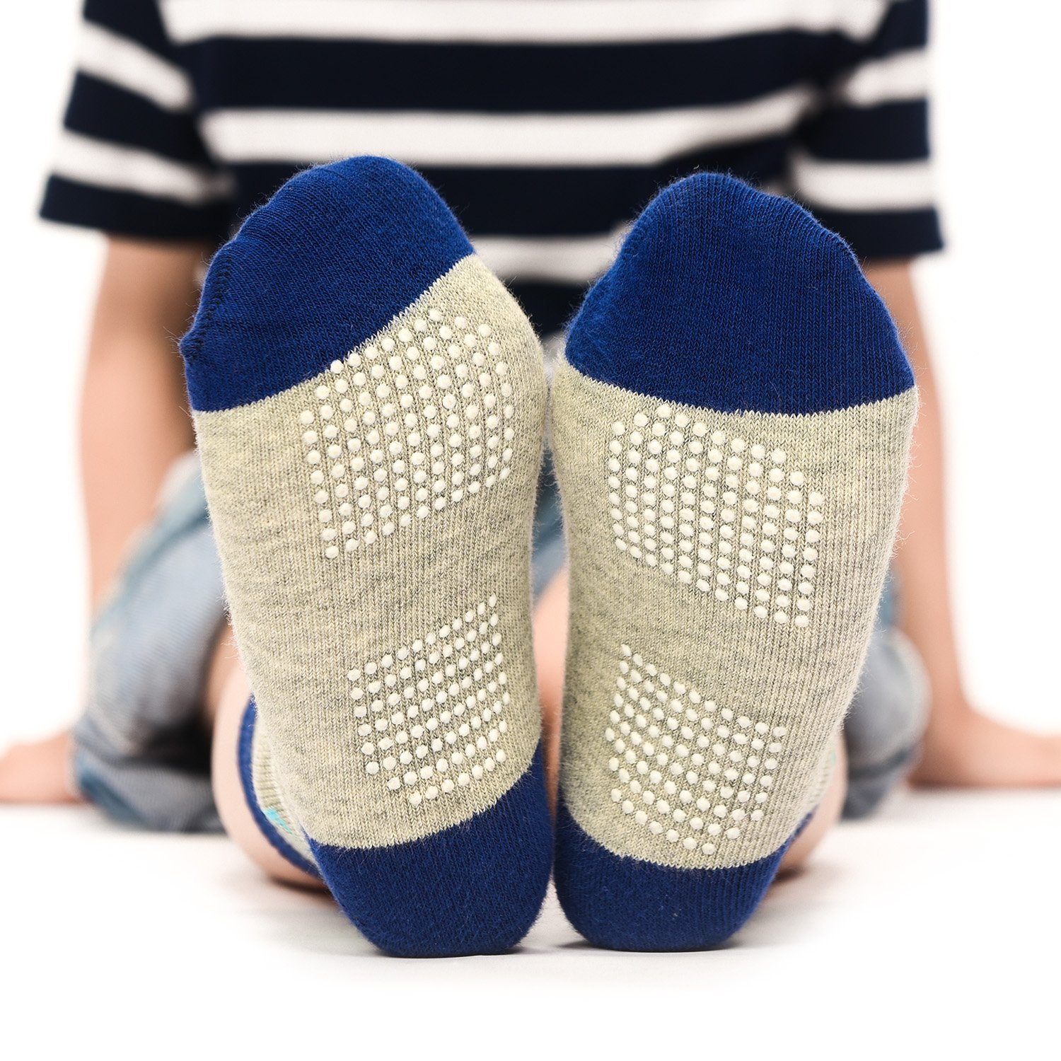 Flanhiri Baby Boys Toddler Non Skid Cotton Socks with Grip (1-3 Years, 12 Pairs - Set 4/713717)
