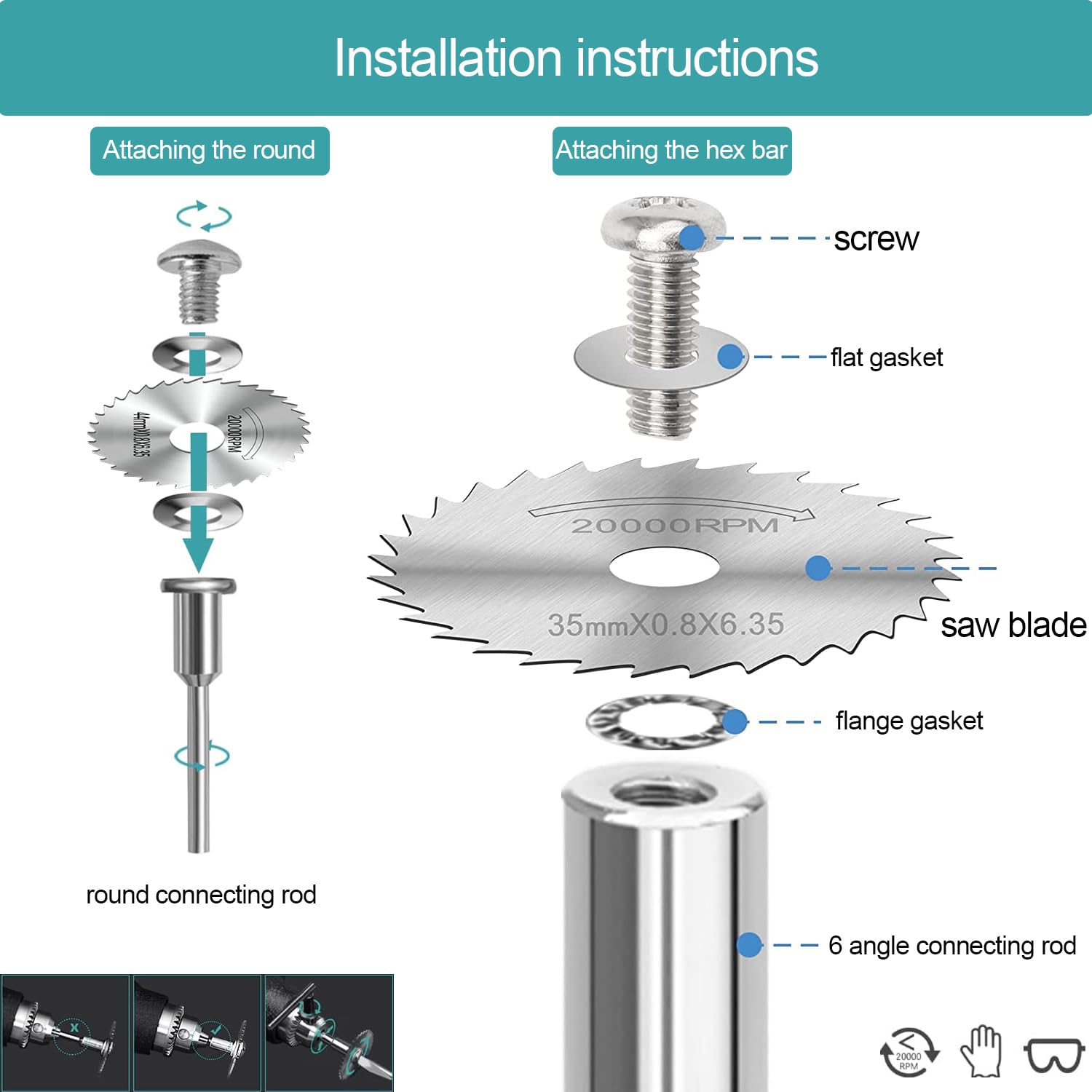 9PCS PVC Pipe Inside Cutter Set (6Pcs Rotary Drill Saw Blades with 1/4" Hex Shank & Round Shank) Plastic Plumbing Inside Cutter, HSS Saw Disc Wheel Cutting Blades for Drills Rotary Tools
