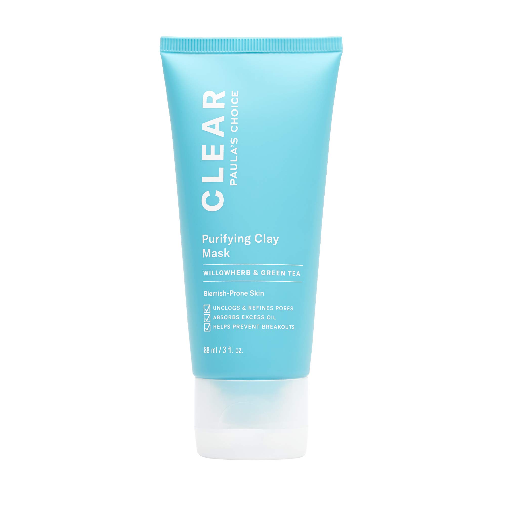 Paula's Choice - CLEAR Purifying Clay Face Mask with Oil Absorbing Bentonite, Kaolin & Salicylic Acid, Minimizes Large Pores & Redness, for Oily & Acne-Prone Skin, 3 Ounces