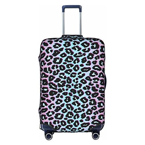 Neon Leopard Grain Luggage Cover Elastic Washable Stretch Suitcase Protector Anti-Scratch Travel Suitcase Cover for Kid and Adult XL (29-32 inch suitcase)