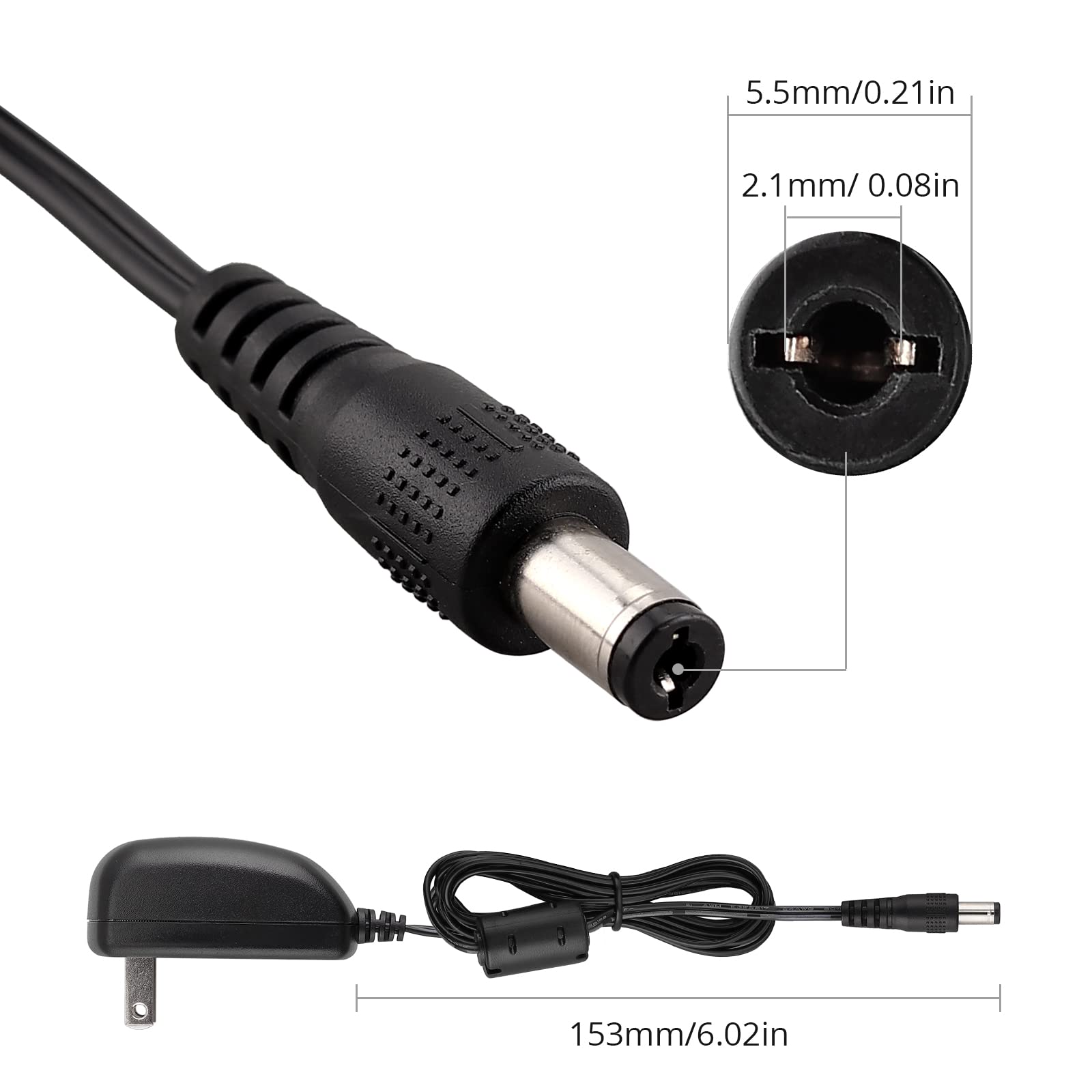 Proster Power Supply Adapter UL CE FCC ROHS Certified 5V 1A AC Power Transformers Wall Charger DC Cable Length 1.2m with 5.5mm Plug Suitable for HDMI Switch Splitter DAC Led Strips CCTV IP Camera