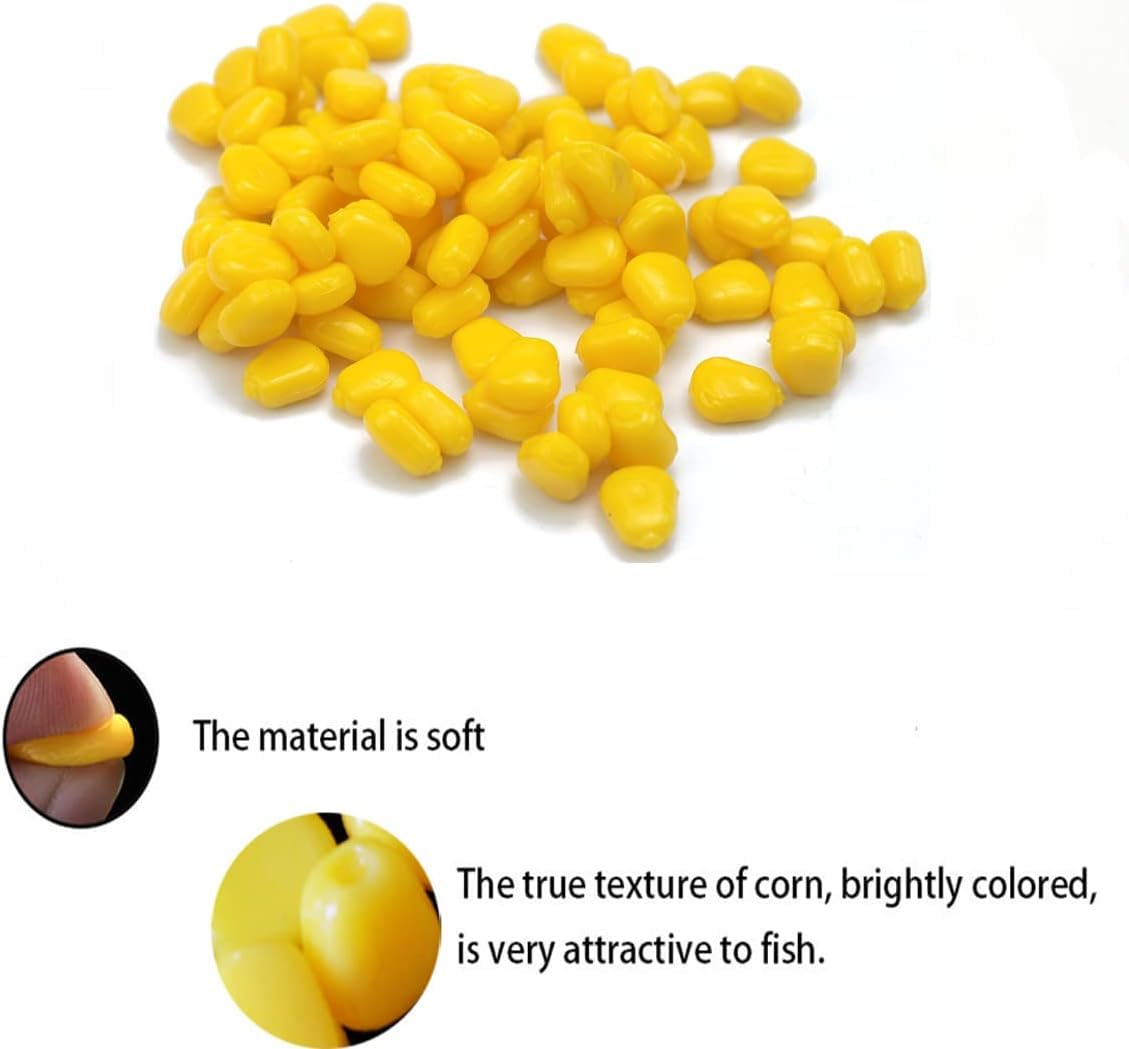50 pcs TPR Simulation Fake Corn Soft Baits Corn Carp Fishing Lures Floating Baits with Nice Scent for Carp Fishing,Trout Fishing,Cat Fish (50 pcs)