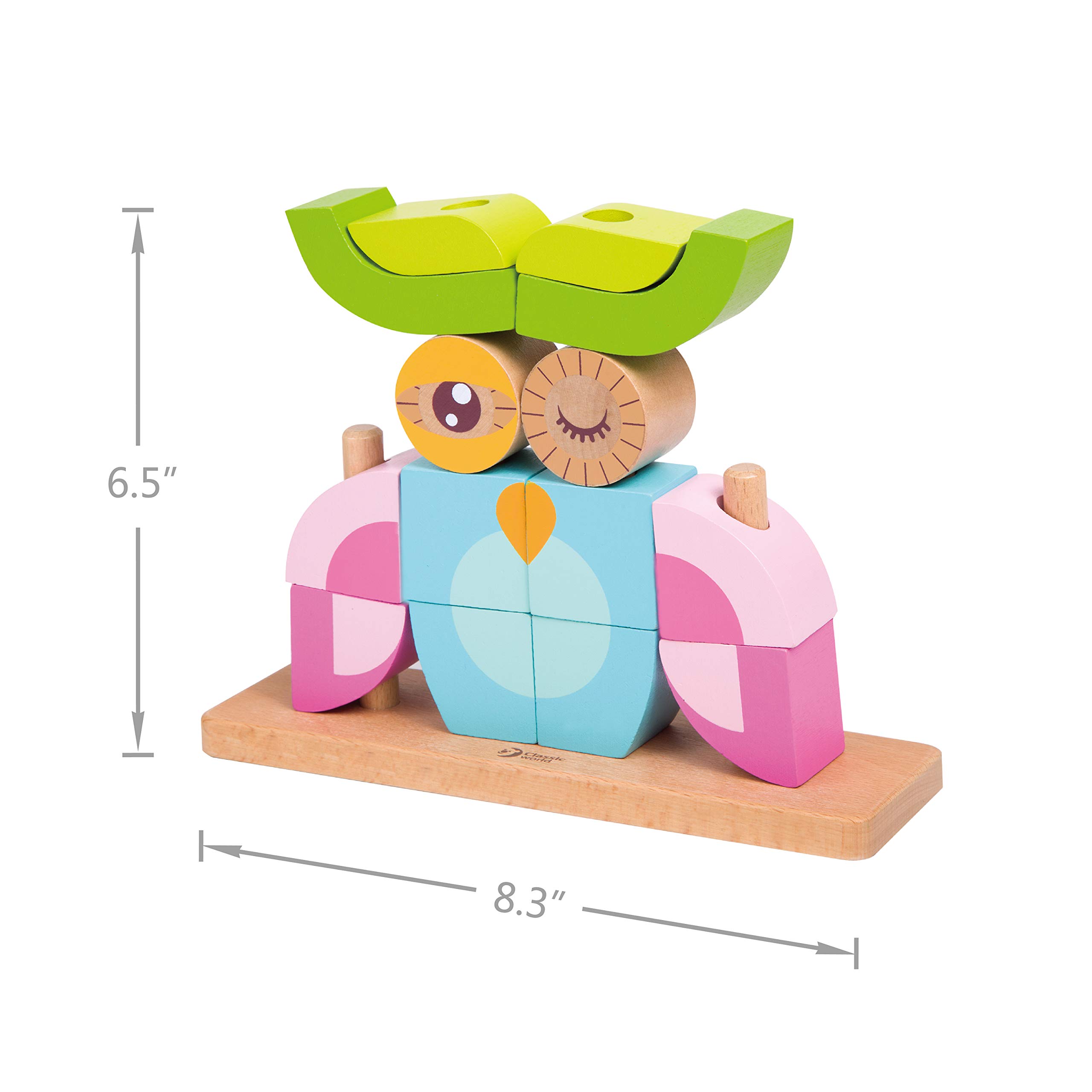 Classic World Wooden Toddler Montessori Toys Block Puzzle, Sorting and Stacking Puzzles for Babies and Toddlers, Peg Puzzle Stacker