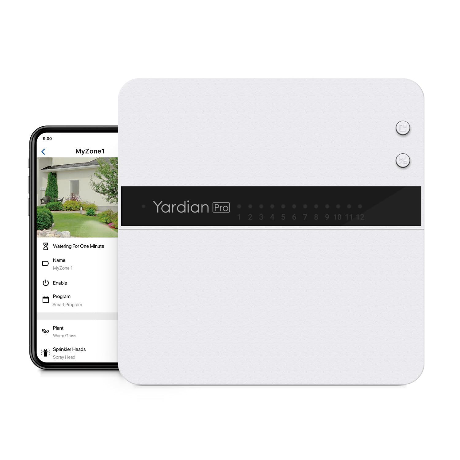 Aeon Matrix Yardian Pro Smart Sprinkler Controller 6 Zone - Control Buttons, Apple HomeKit, Alexa, Google Assistant and Home Assistant Compatible, Enhanced Wi-Fi, RJ45, Level VI Worldwide Power Supply
