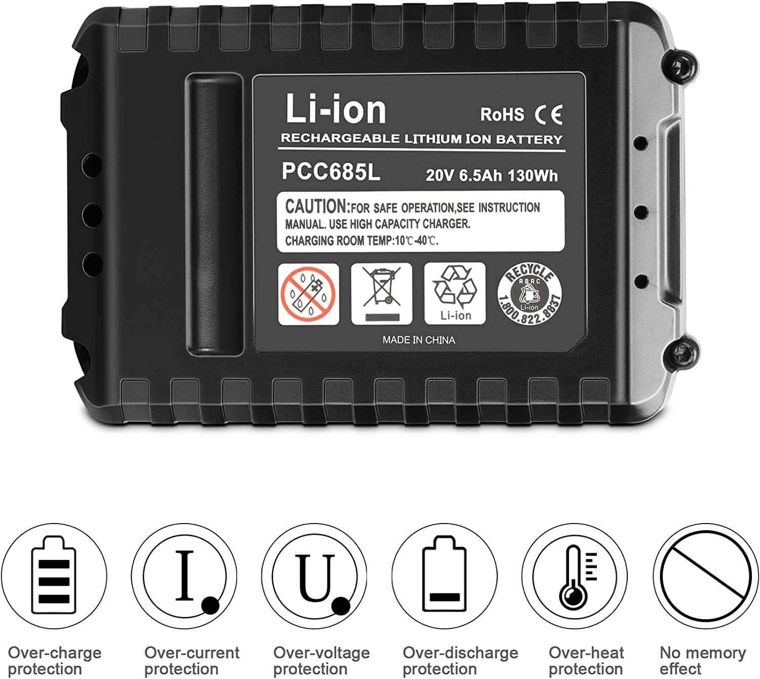 BTMKS 4.0Ah 20V MAX Lithium Battery Replacement for Porter Cable 20V Battery PCC682L PCC681L PCC680L PCC685LP PCC601 20 Volt MAX Cordless Drill Tools Battery