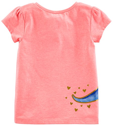 Simple Joys by Carter's Girls' Short-Sleeve Shirts and Tops, Pack of 3, Grey Hearts/Pink Dinosaur/White Text Print, 3T
