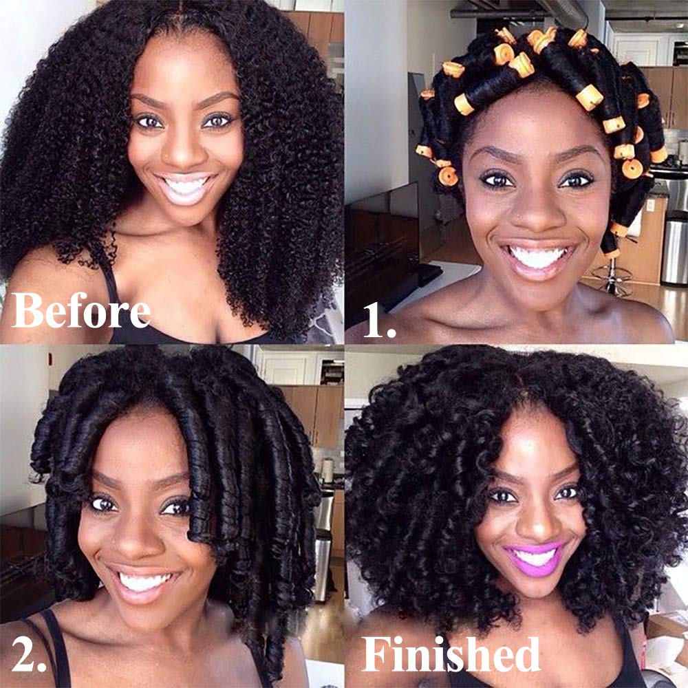 80pcs Perm Rods Jmbo Large Medium Small Size Curler Perm Rods for Natural Hair Cold Wave Rods Hair Curler Styling Tools for Curly Wavy Hair(Orange,Beige,Gray,Purple)