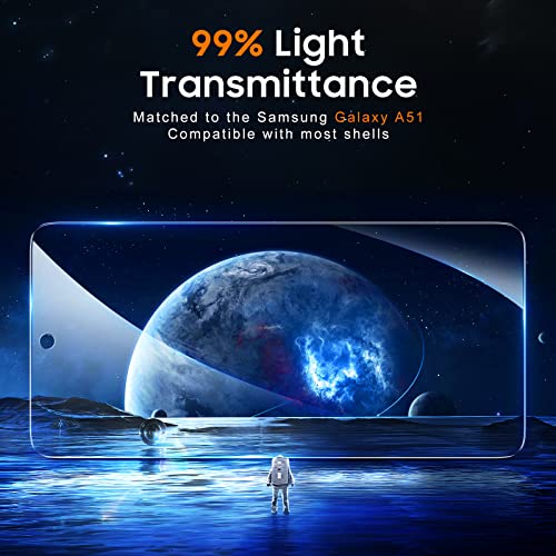 UniqueMe [3 Pack] for Samsung Galaxy A51 Screen Protector, 9H Galaxy A51 Screen Protector Tempered Glass Screen Cover [Case Friendly][Alignment Frame Installation] Bubble Free
