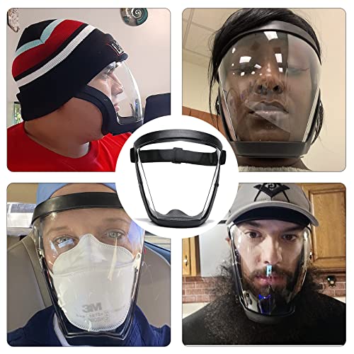 Anti Fog Face Shield Protective Face Shield High-Definition Protective Shields to Protect Eyes, Nose, Mouth, Anti-Sand and Anti-Splash Headgear All-Inclusive Face Protection for Adults(Black Anti-Blue Light)