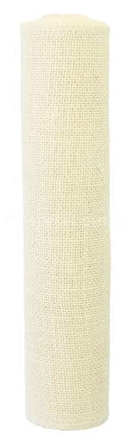 CleverDelights 12" Ivory Burlap Roll - Finished Edges - 5 Yards - Jute Burlap Fabric
