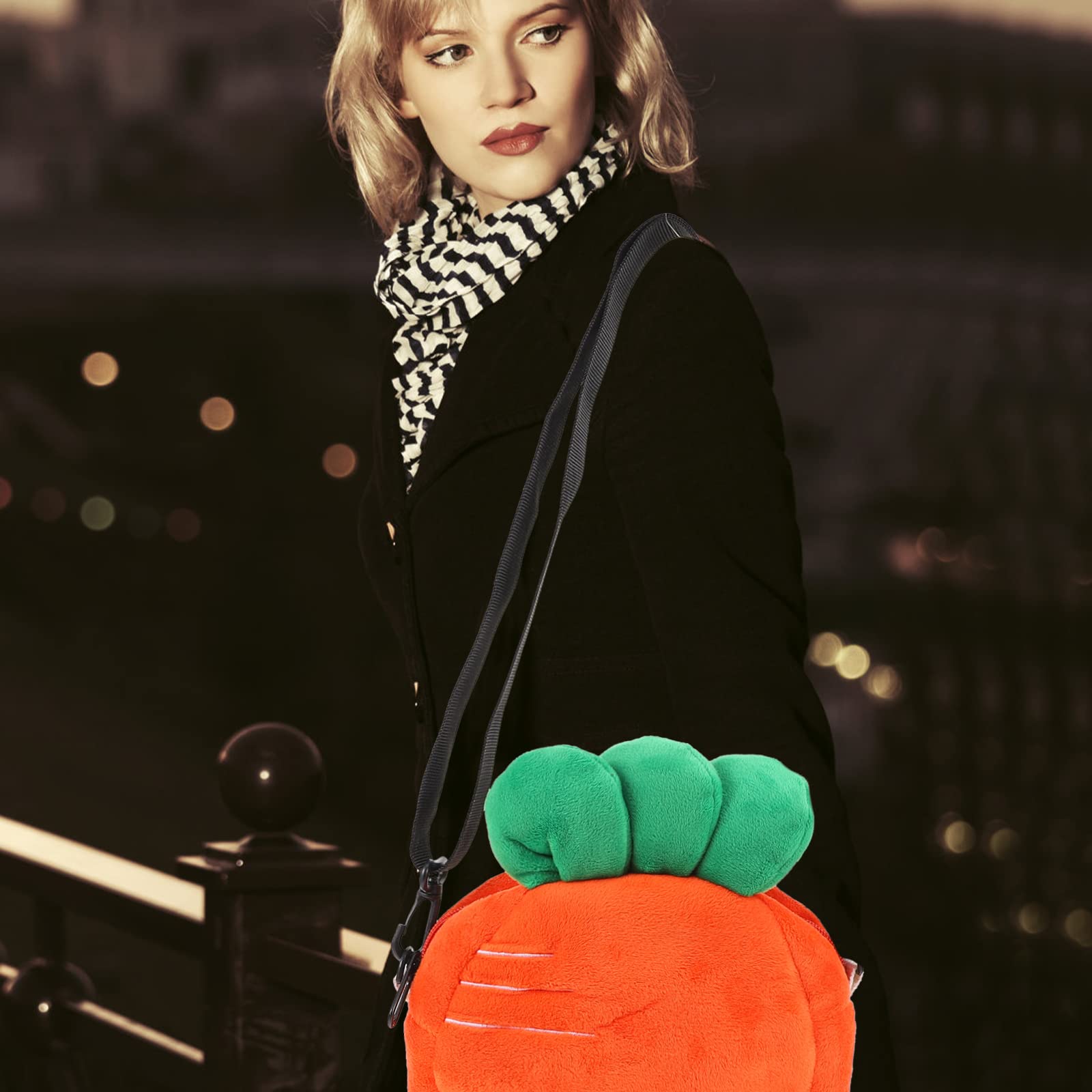 Carrot Plush Bag Chic Girls Shoulder Pouch Decorative Mobile Phone Keys Bag Cute Portable Daily Bag