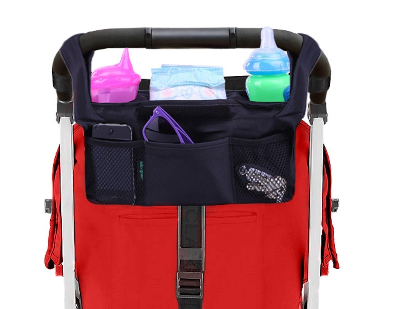 lebogner Luxury Stroller Organizer, Stroller Accessories, Universal Black Baby Diaper Stroller Bag, Stroller Cup Holder, Fits Most Strollers.