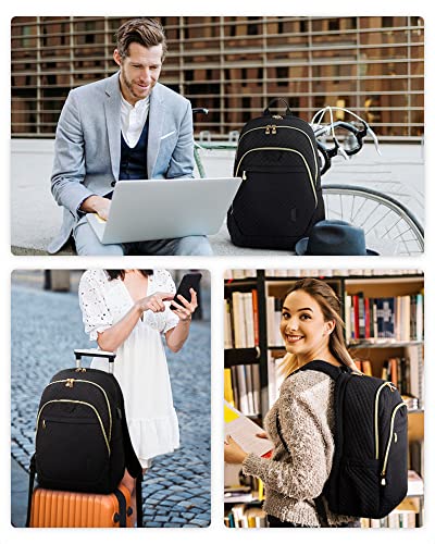 BAGSMART Backpack for Women & Electronics Organizer Set, College Must Haves, Travel Essentials for Women, Black