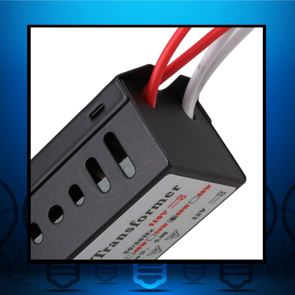 KOOBOOK 2Pcs 110V to 12V 60W Electronic Transformer Power Supply Converter Adapter for Halogen Light
