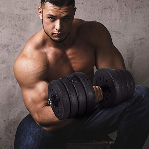 Adjustable Dumbbell Barbell Weight Pair 66 LBS Dumbbell Weight Set,Fitness Barbell Lifting with Adjustable Weight Plates and Handle Strength Training Workout Equipment for Office Gym Home