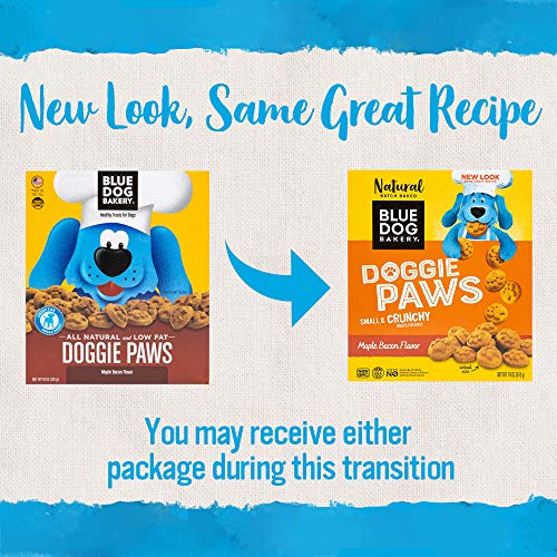 Blue Dog Bakery Natural Dog Treats, Doggie Paws, Maple Bacon Flavor, 16.2oz (1 Count)