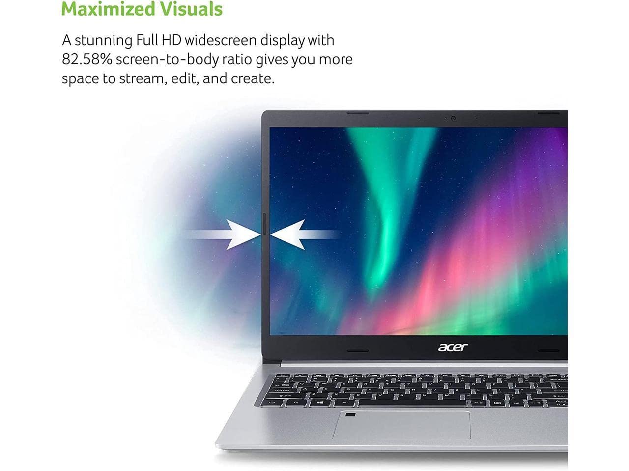 Acer Aspire 5 A515-45 A515-45-R1BF 15.6 Notebook - Full HD - 1920 x 1080 - AMD Ryzen 7 5700U Octa-core [8 Core] 1.80 GHz - 16 GB Total RAM - 512 GB SSD - Pure Silver