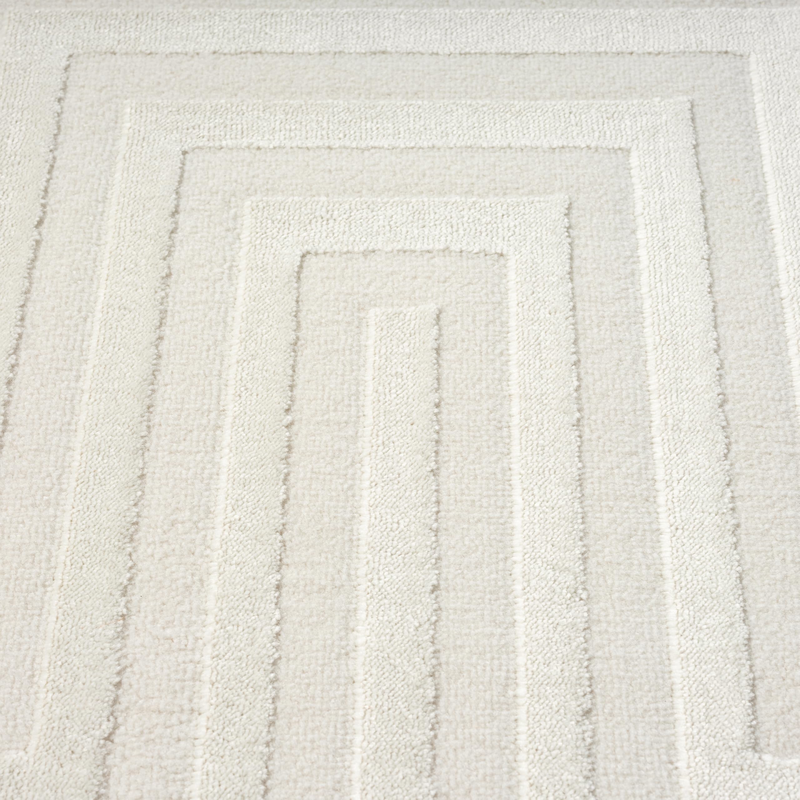 Abani Neutral Cream Area Rug 5' x 8' for Living Room, Bedroom - Tone-on-Tone Geometric Design - Durable & Easy to Clean