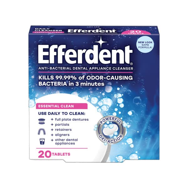 Efferdent Denture Cleanser Tablets, Complete Clean, Cleanser for Retainer and Dental Appliances, 44 Count, (Pack of 6)