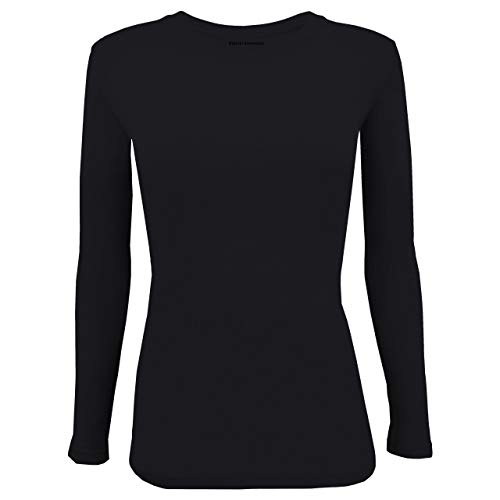 BaHoki Essentials Long Sleeve Undershirts for Scrubs - Great Stretch and Layering Piece - Multipurpose and Durable -Use with Scrubs and Lab Coats - for Nurses, Doctors, Women, and Men Black