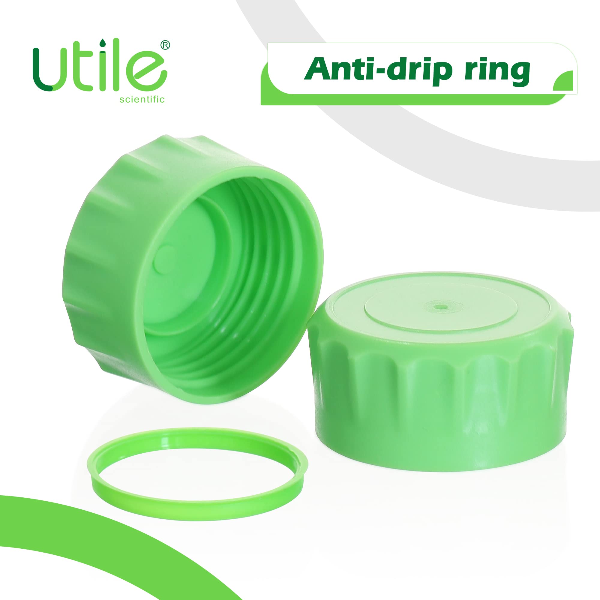 Utile Media Bottle, 3.3 Borosilicate Glass Bottles with GL45 Screw Caps, 4pcs of 500ml(16.9oz) Lab Media Bottles, PP Material Media Storage Bottle, 4038.0500.4