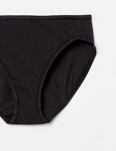 Amazon Essentials Women's Cotton High Leg Brief Underwear (Available in Plus Size), Pack of 6, Black, X-Large