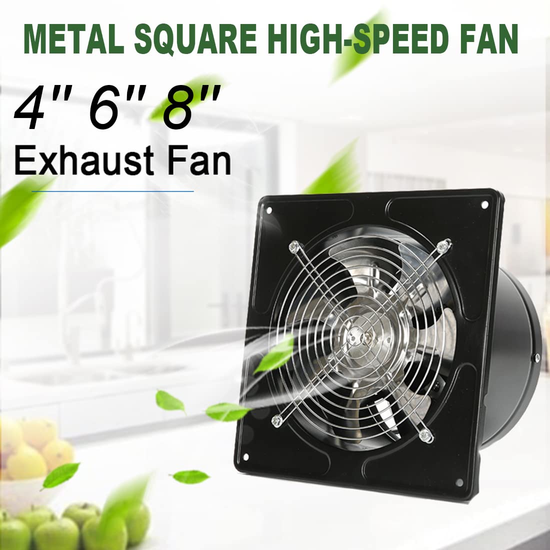 ACEDUROBLA 4 inch Exhaust Fan Metal Iron Ventilation Extractor, Silence with Anti-backflow Check Valve Window and Wall Mount Vent Fans for Home Office Kitchen Bathroom Grow Tent Garage