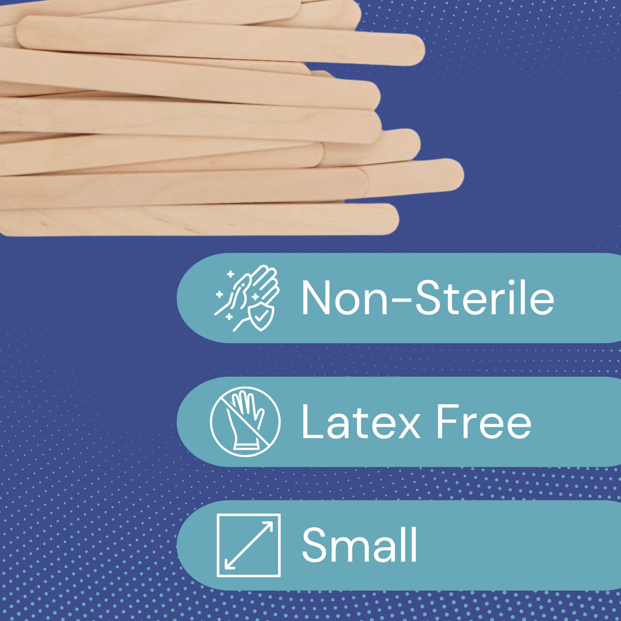 Dukal Small Wooden Wax Sticks - Body Hair Removal Applicator for Waxing, 3/8β x 4.5β (Pack of 100)