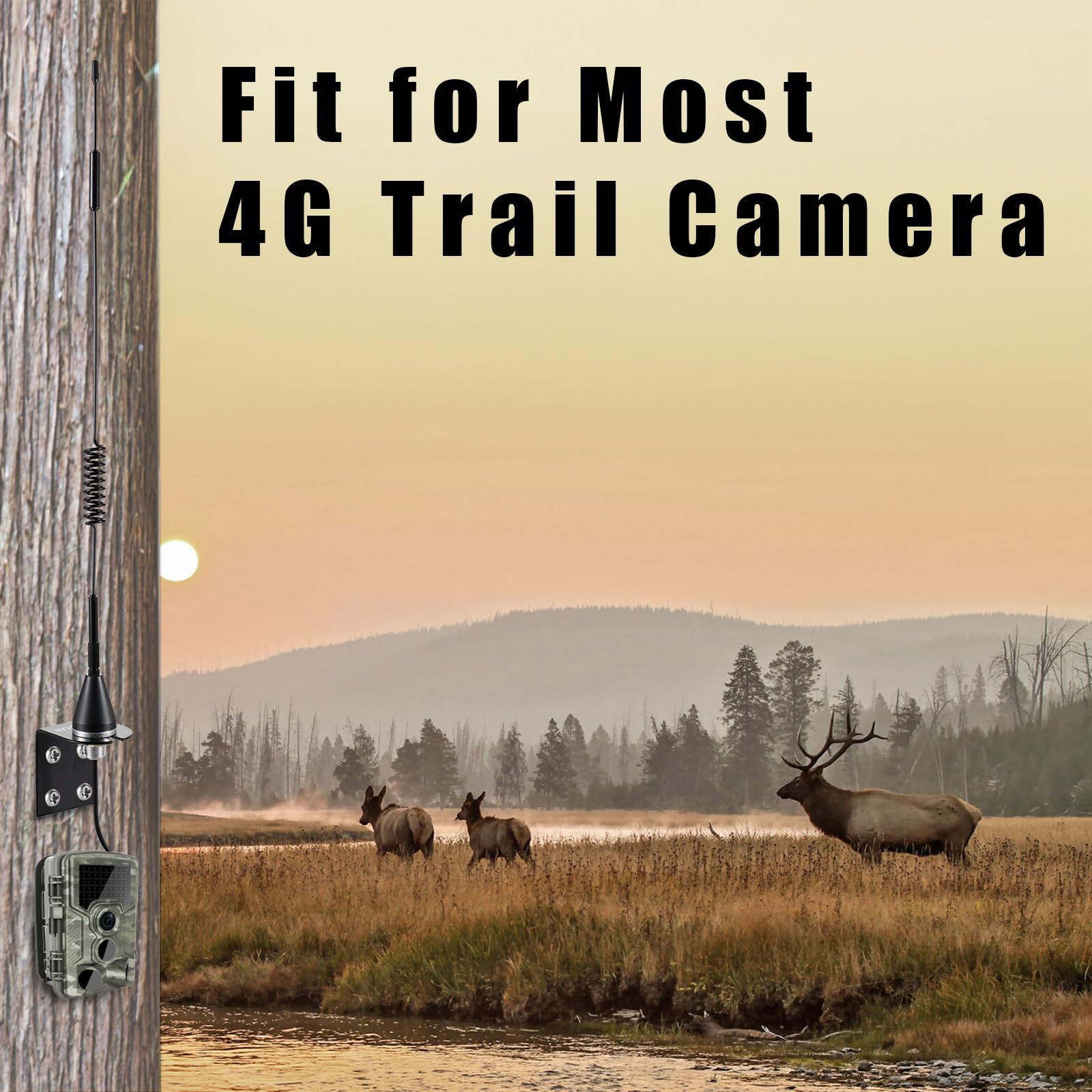 8dBi Waterproof 4g LTE Long Range Cellular Fiberglass Antenna for Wildlife Hunting Trail Camera, Eifagur