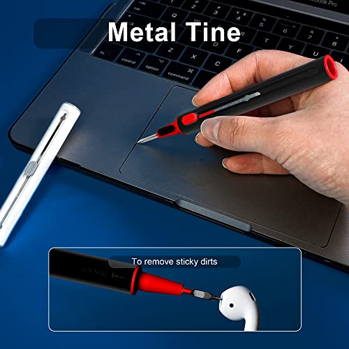Bluetooth Earbuds Cleaning Pen 3 in 1 Cleaner Kit Earphone Brush, Multi-Function Portable Soft Cleaning Brush Pen Tools for Airpods Pro 1 2 3 Camera Lens Phone in-Ear Headphones Case(Black)