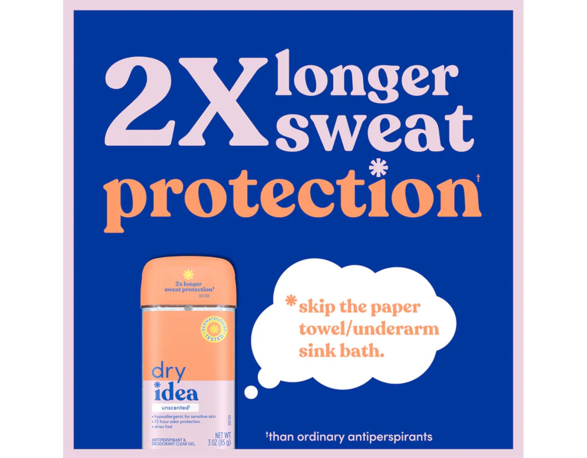 Dry Idea AdvancedDry Unscented Antiperspirant & Deodorant Clear Gel 3.0FL OZ (Pack of 3)