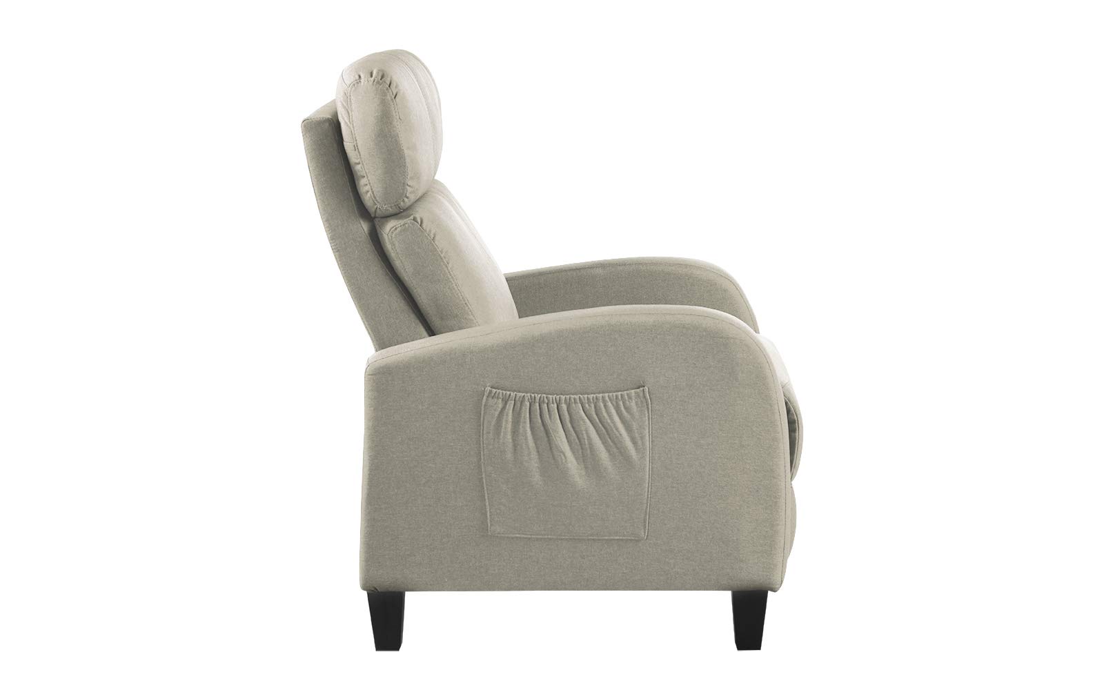 Casa Andrea Milano Living Room Slim Manual Recliner Chair (Beige)