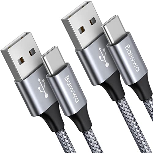Baiwwa USB C Cable 3A Fast Charging [2-Pack, 3ft], USB A to Type C Cable Braided Charger Cord Compatible with Samsung Galaxy S22 S21 S20 S10 S9 Ultra Plus Note 20 10 9 A72 A71 A53 A52 A51 A20 A13 A11