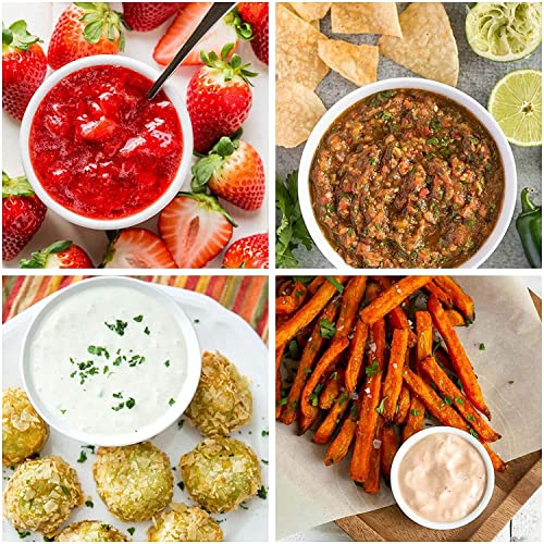 UIBFCWN 3 Oz 10 Pack White Dipping Bowls, Ceramic Dip Bowls, Soy Sauce Dish & Bowl, Olive Oil Dipping Dishes, Charcuterie Bowls, Serving Bowls for Side Dishes, Ketchup, BBQ and Party Dinner