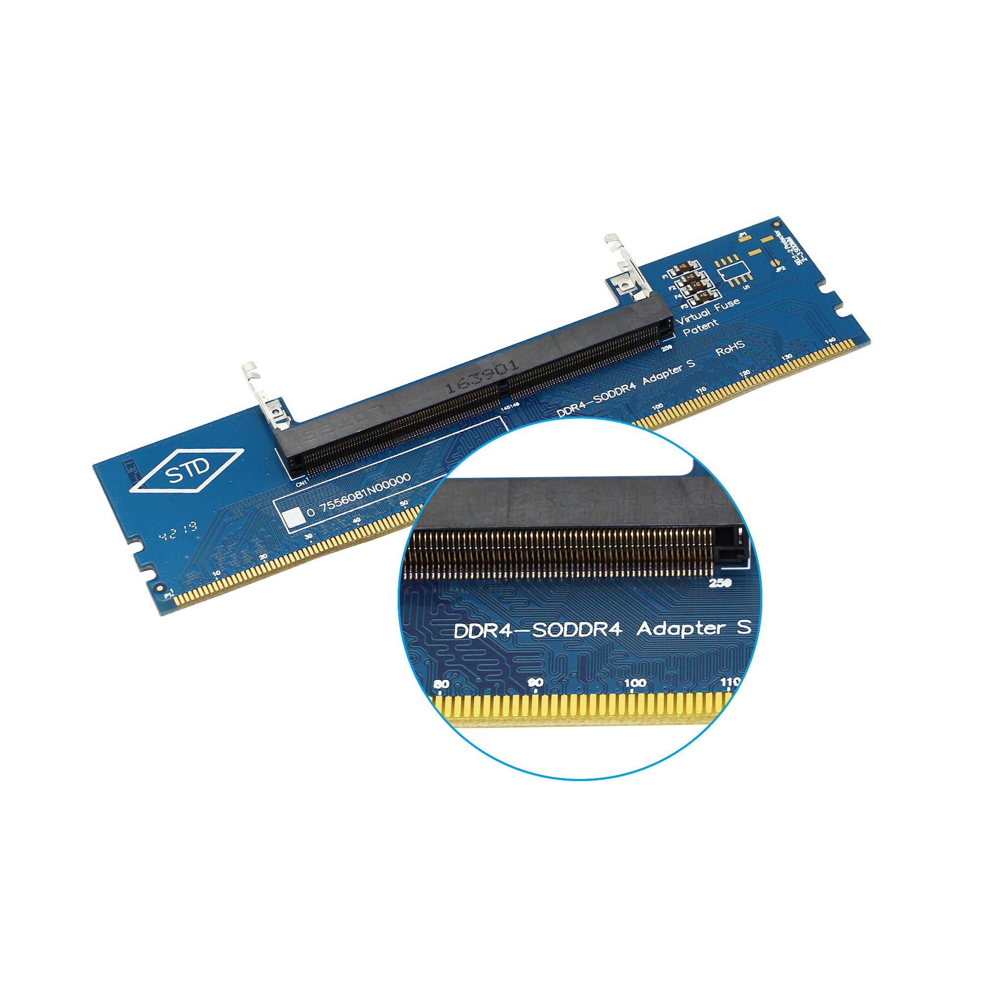 SinLoon Laptop DDR4 RAM to Desktop PC RAM Adapter Card SO DIMM to DDR4 Converters DDR4 Laptop SO-DIMM to Desktop DIMM Memory RAM Connector Adapter (DDR4)