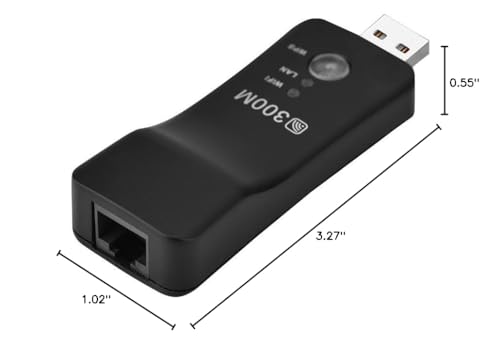 Mini WiFi Range Extender, 300M High Speed USB Wireless Repeater WiFi Booster Signal Amplifier for Smart TV, Laptop, Mobile Phone, Tablet (Black)