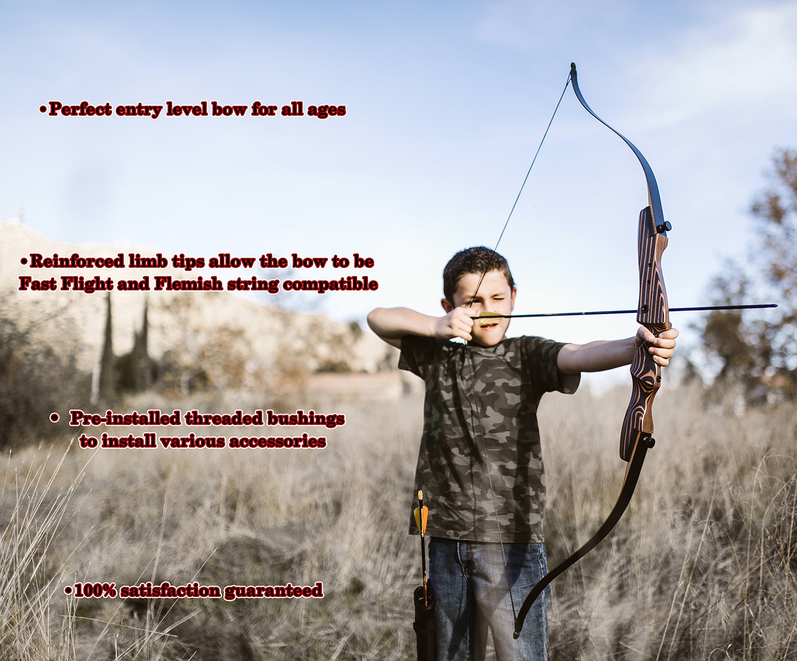 54” Little Tiger Takedown Recurve Bow – Compact Fast Accurate 54" Target & Frist Bow – Right & Left Hand – Draw Weights in 16-24 lbs – Beginner to Intermediate - USA Company – 16L