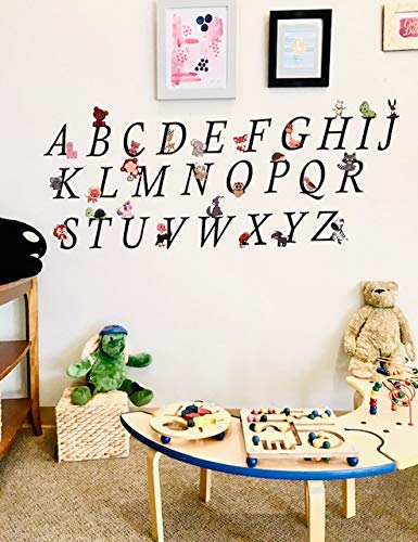 Alphabet Wall Decals/Stickers - Decor for Baby Nursery, Kids Room, Playroom/Removable, Non-Toxic