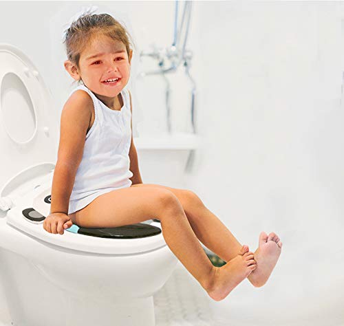 Folding Portable Travel Potty Training Seat for Boys and Girls, Blue Non Pinch Strap,Non Slip with 4 Suction Cups and 6 Silicone Pads,Includes Carry Bag -ManQi
